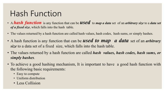 Hashing And Hashing Tables | PPT
