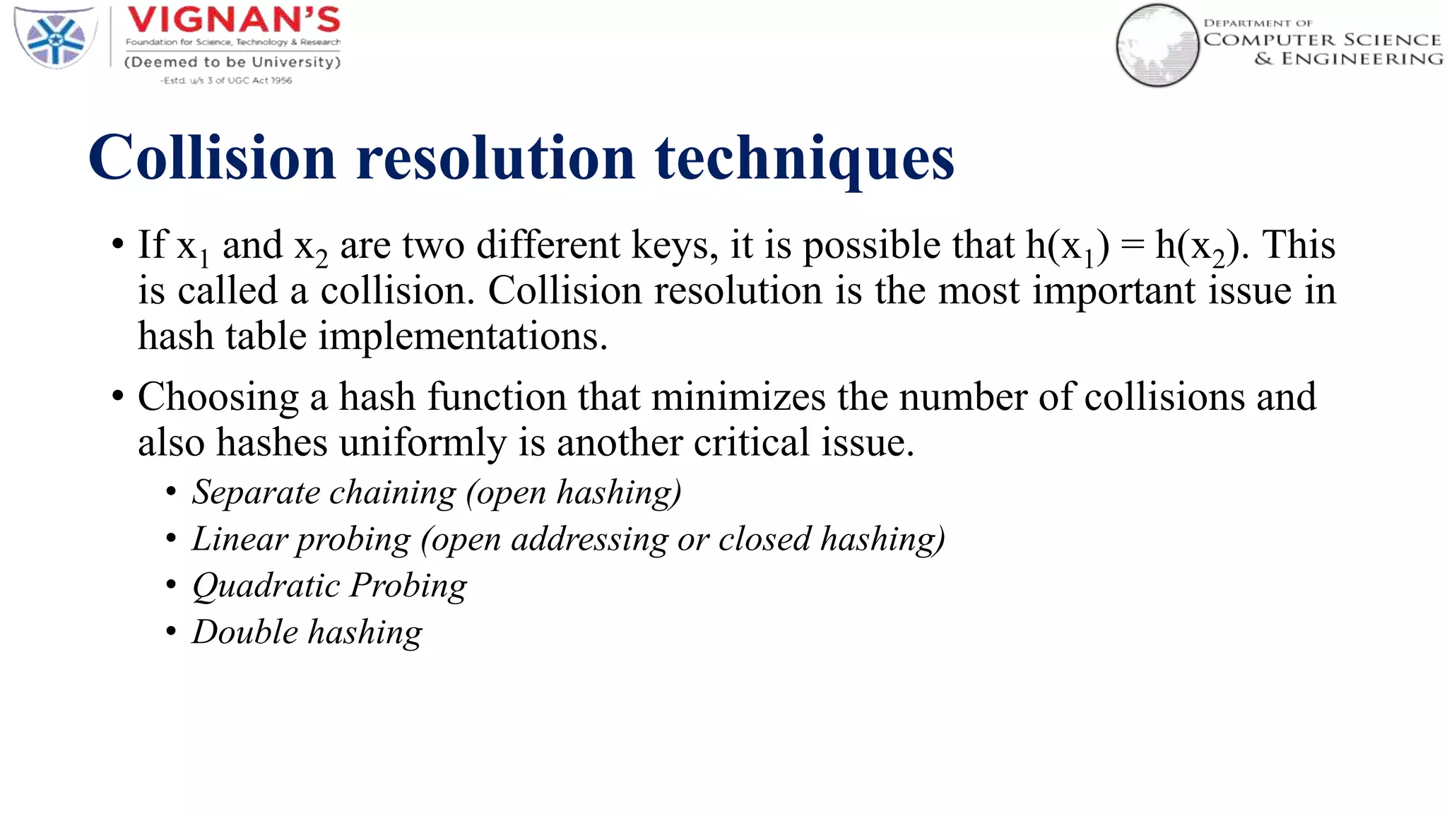 Hashing | PPTX | Databases | Computer Software and Applications Hashing | PPTX | Databases | Computer Software and Applications