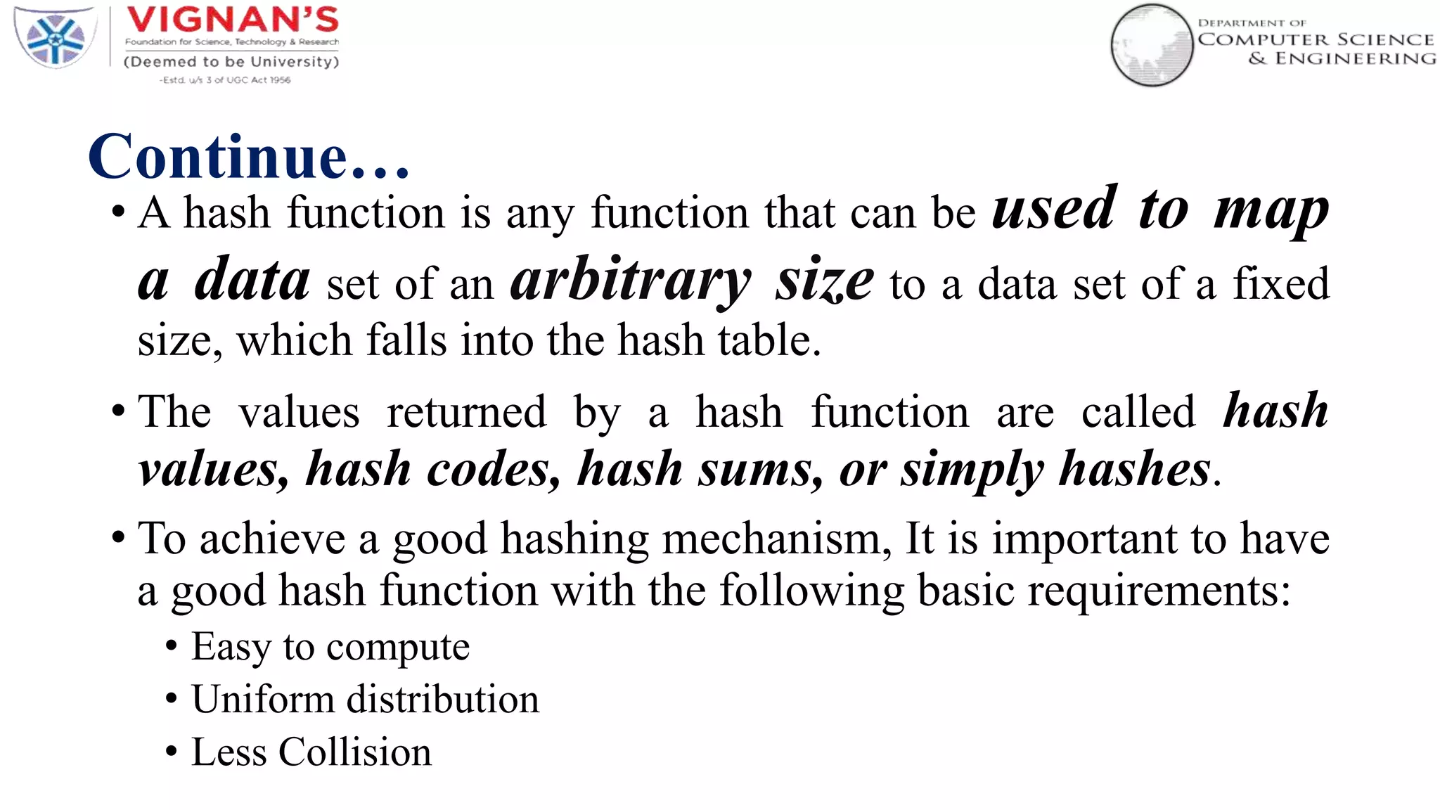 Hashing | PPTX | Databases | Computer Software and Applications Hashing | PPTX | Databases | Computer Software and Applications