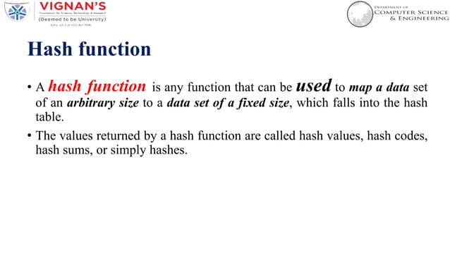 Hashing | PPTX | Databases | Computer Software and Applications