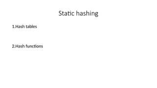 hashing in data structures and its applications | PPTX