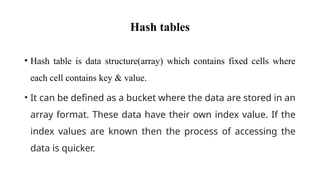 hashing in data structures and its applications | PPTX