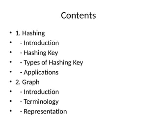 Hashing_and_Graphs_Presentation, applications | PPTX