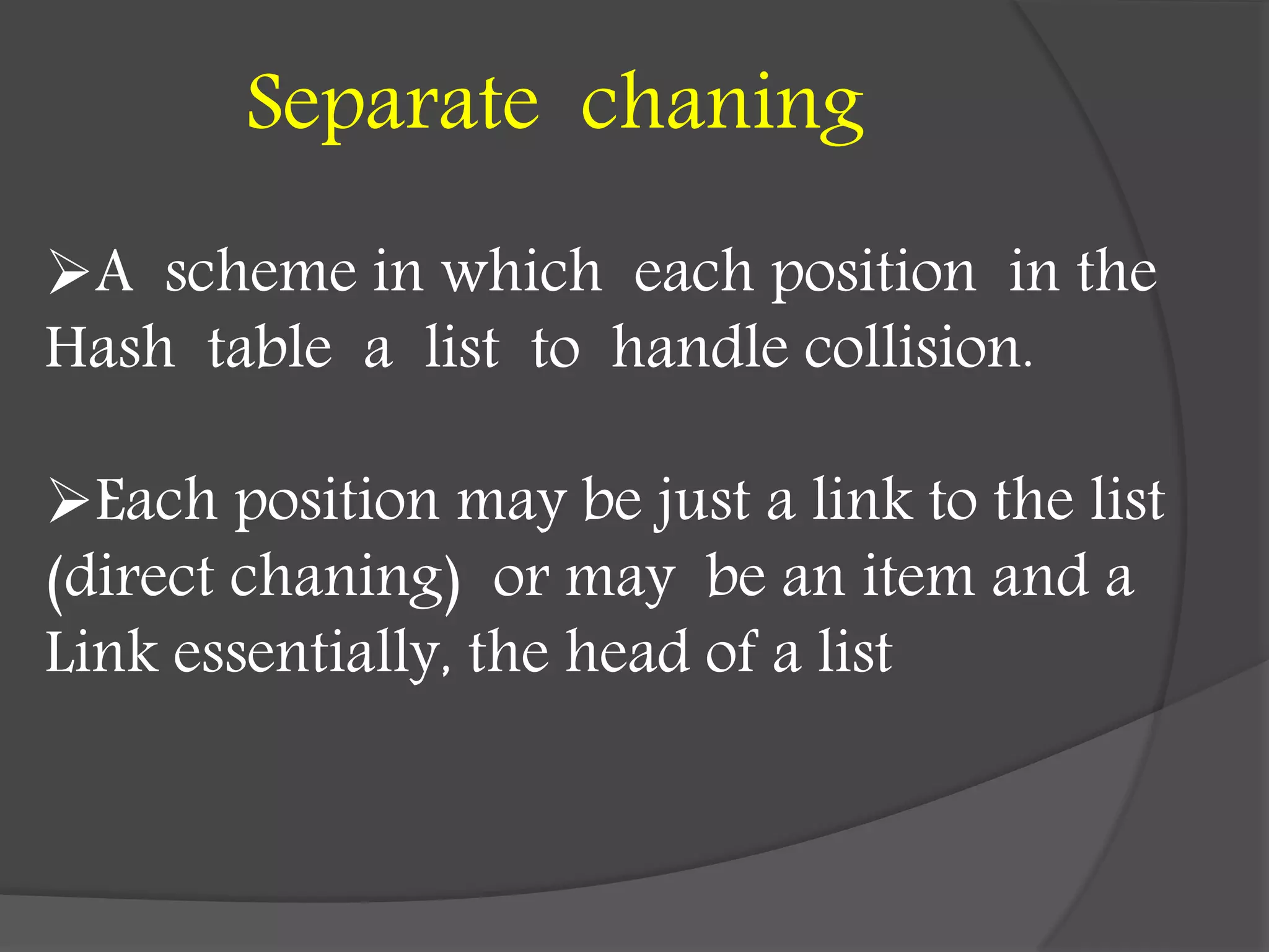 Hashing and separate chain | PPT