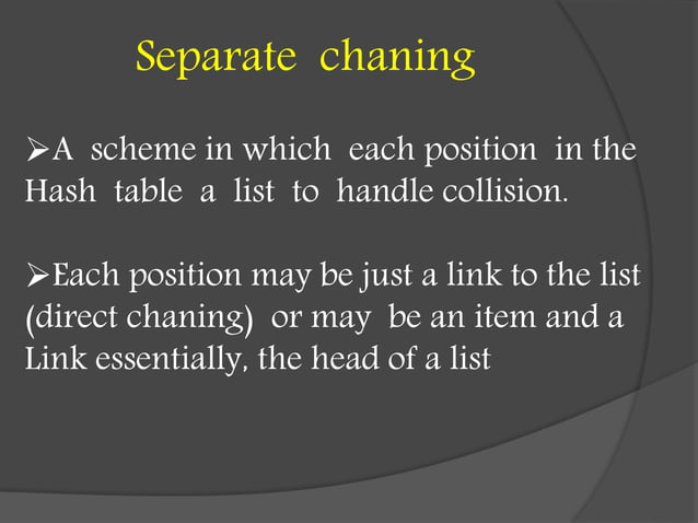 Hashing and separate chain | PPT