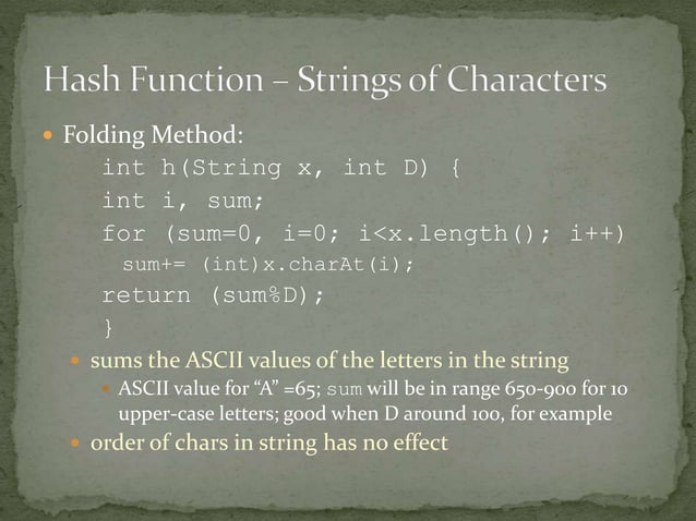 Hashing in datastructure | PPTX