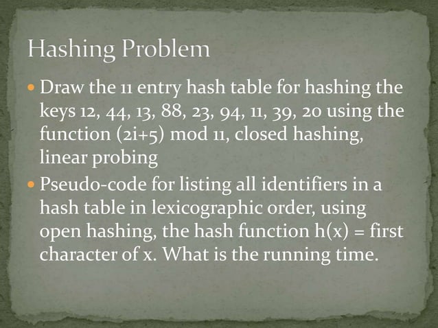 Hashing in datastructure | PPTX