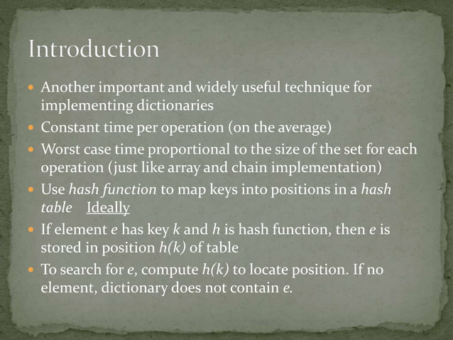 Hashing in datastructure | PPTX