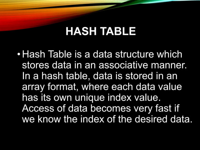 Hashing and Hashtable, application of hashing, advantages of hashing ...