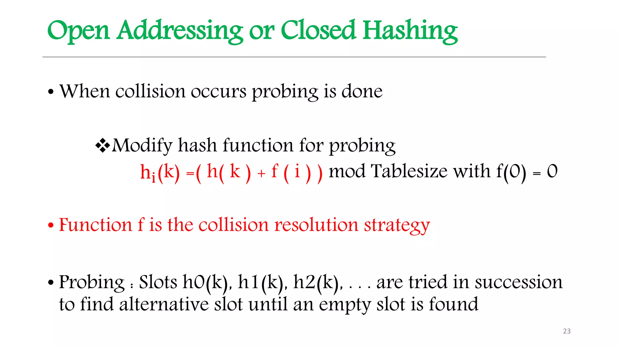Data Structures- Hashing | PPTX | Databases | Computer Software and Applications