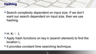 hashing explained in detail with hash functions | PPTX