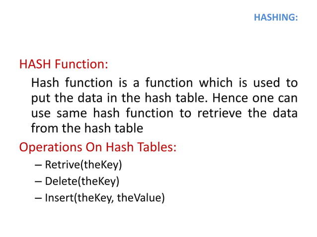 Hashing_UNIT2.pptx | Databases | Computer Software and Applications