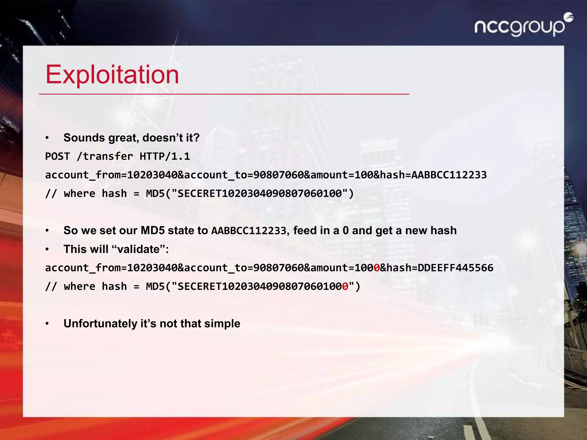 Hash length extension attacks | PPT