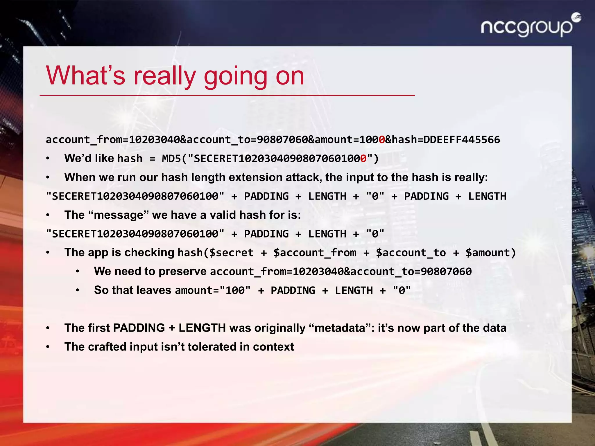 Hash length extension attacks | PPT