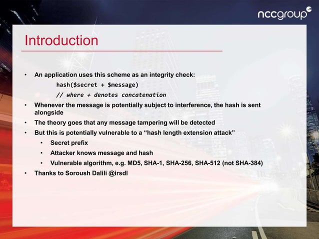 Hash length extension attacks | PPT