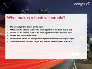 Hash length extension attacks | PPT