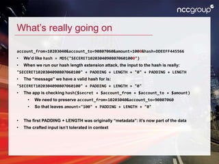 Hash length extension attacks | PPT