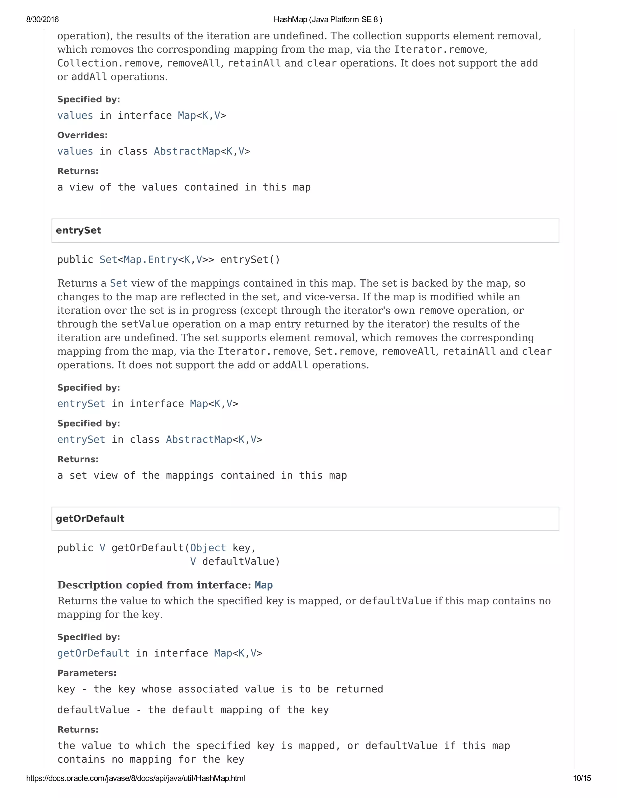 Hash map (java platform se 8 ) | PDF
