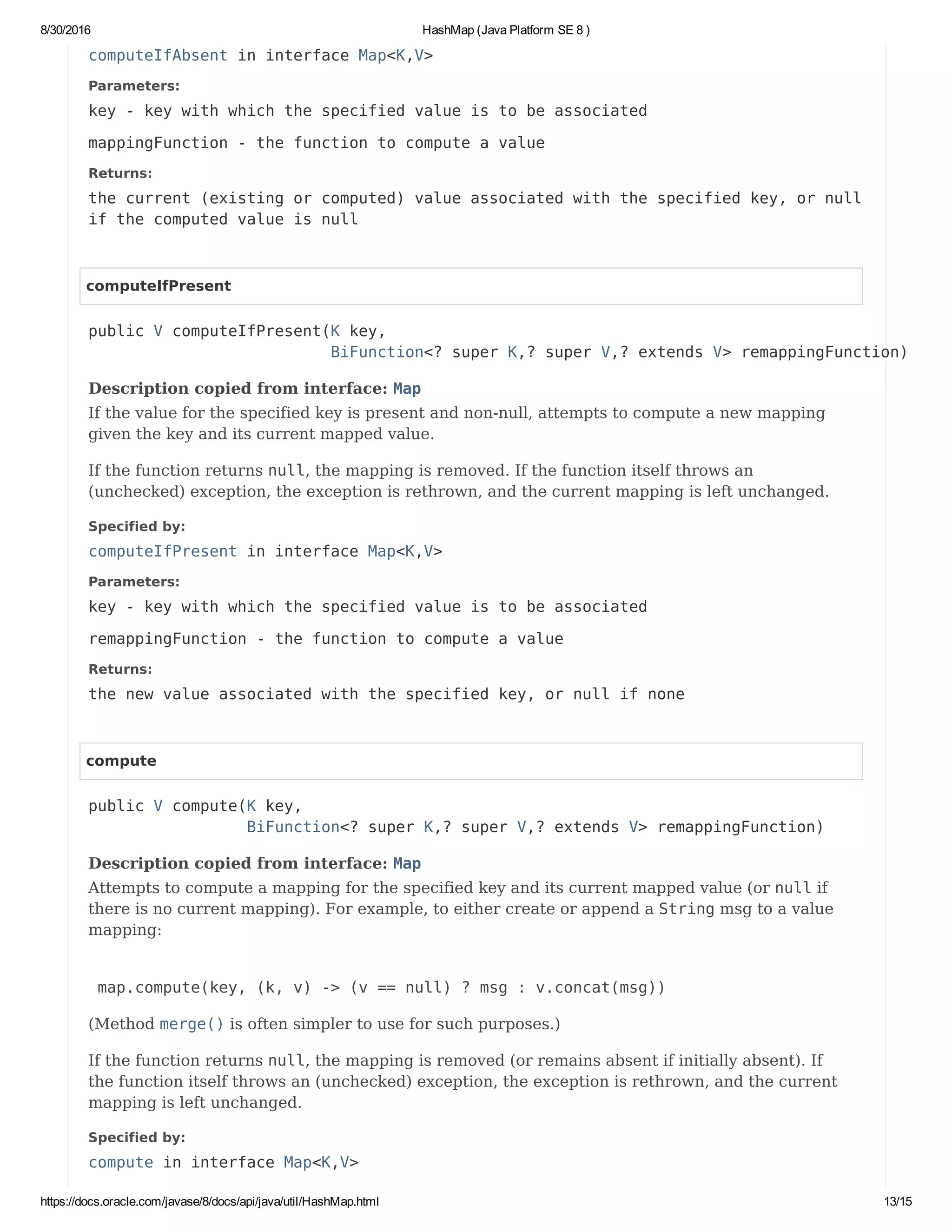 Hash map (java platform se 8 ) | PDF