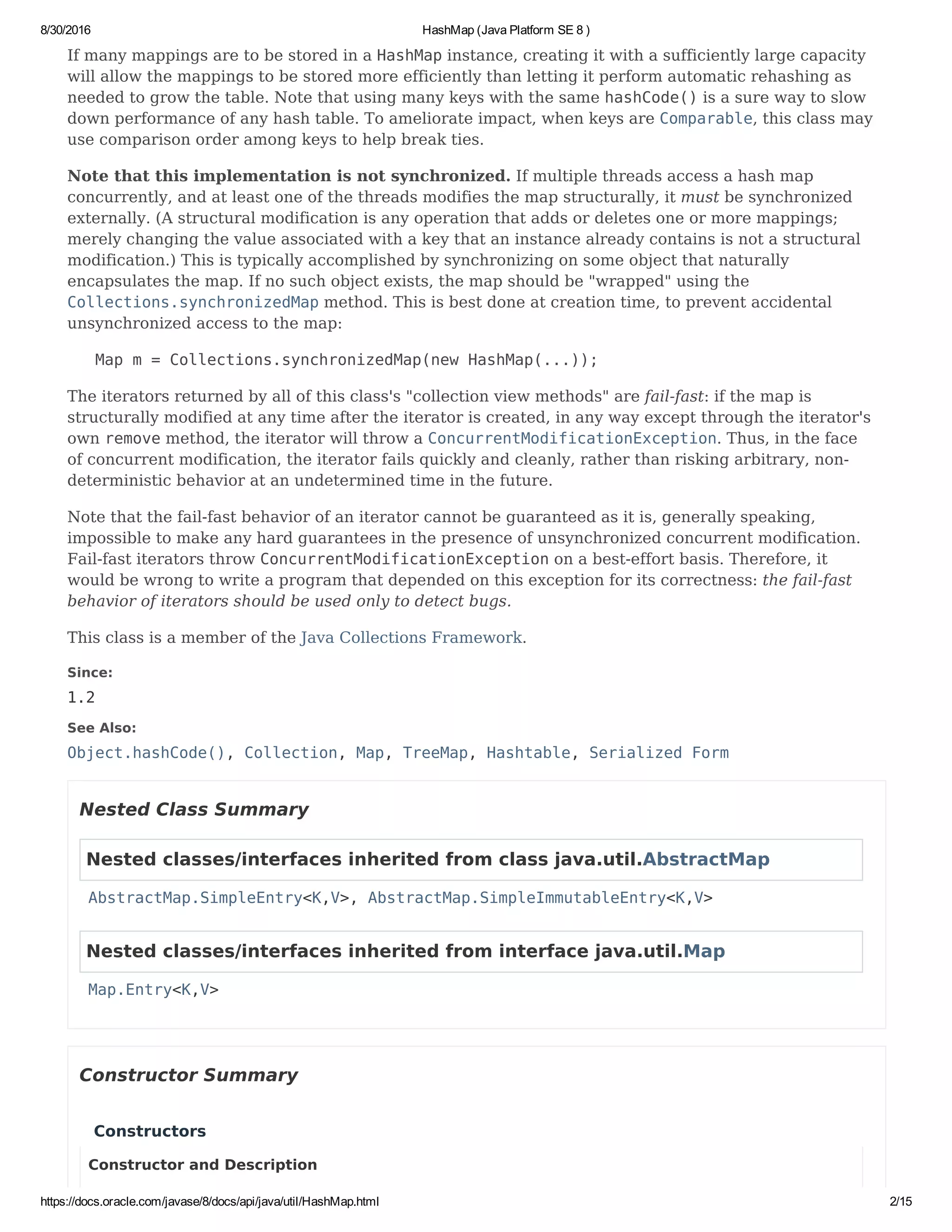Hash map (java platform se 8 ) | PDF