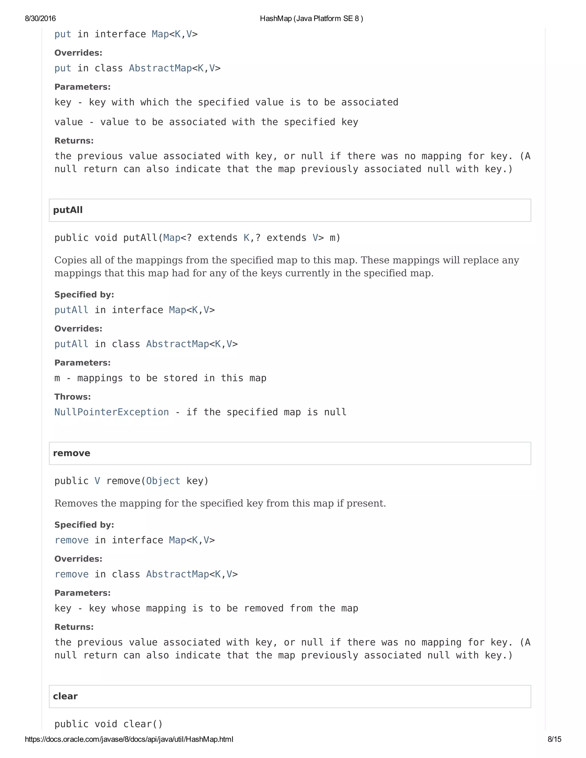 Hash map (java platform se 8 ) | PDF