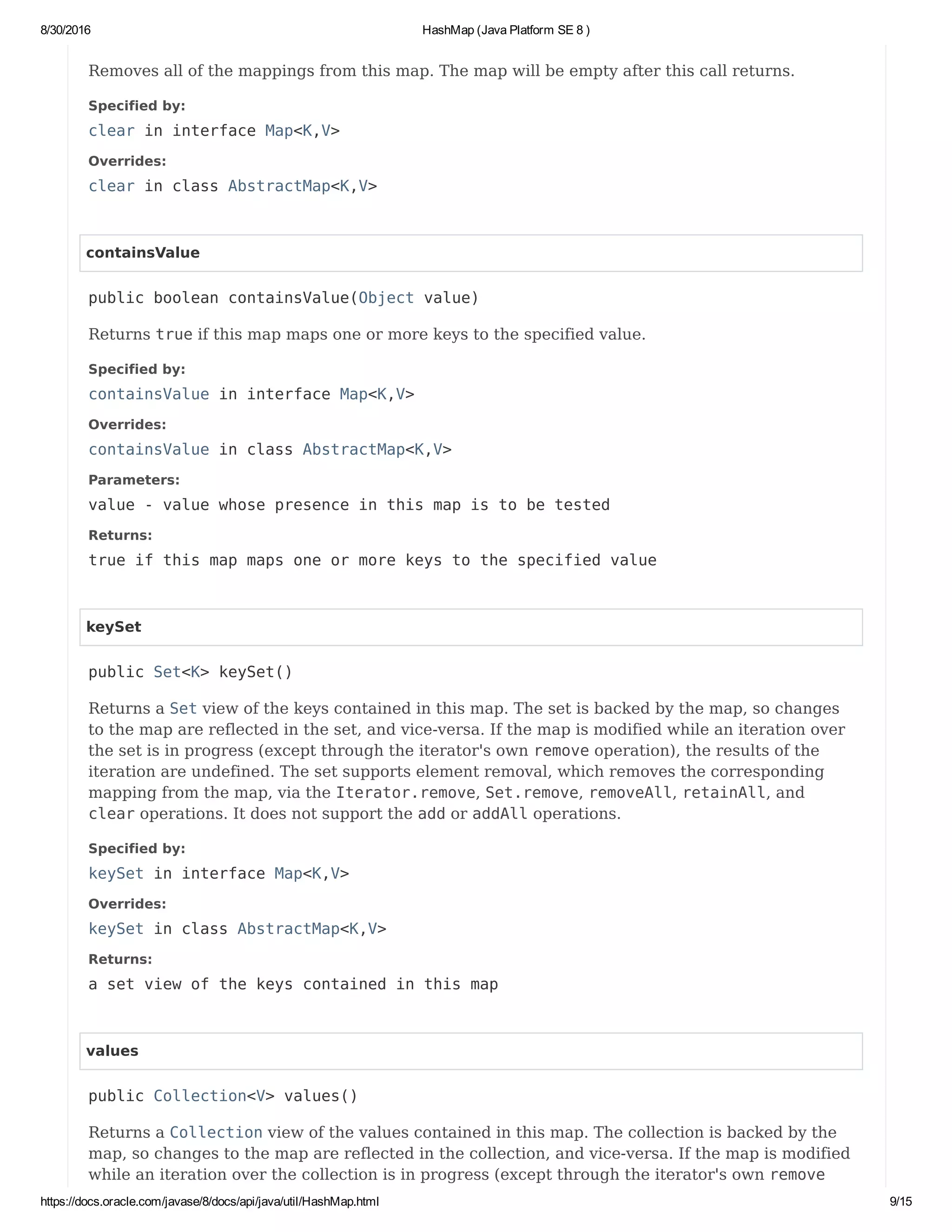 Hash map (java platform se 8 ) | PDF