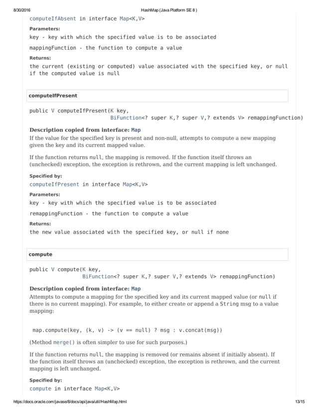 Hash map (java platform se 8 ) | PDF