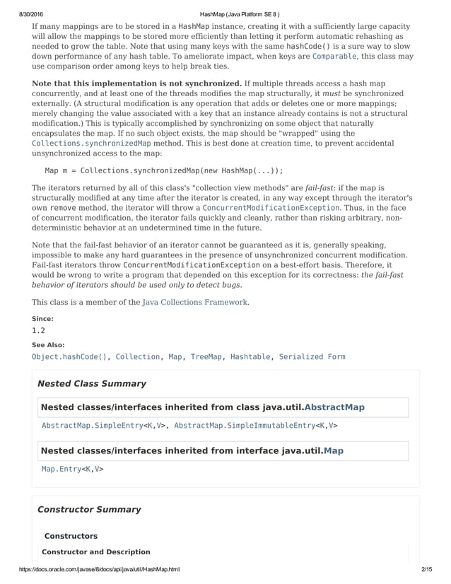 Hash map (java platform se 8 ) | PDF