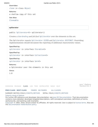 Hash set (java platform se 8 ) | PDF