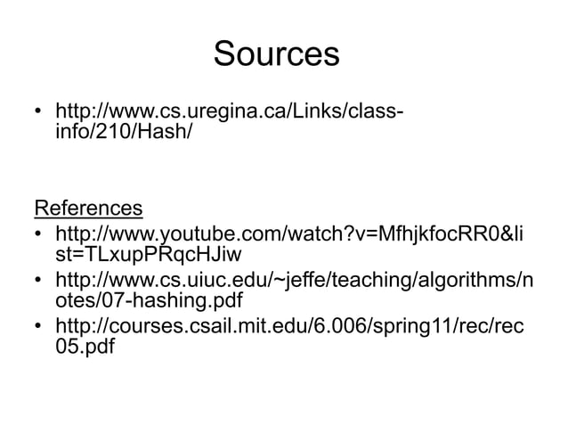Intro to Hash tables | PPT