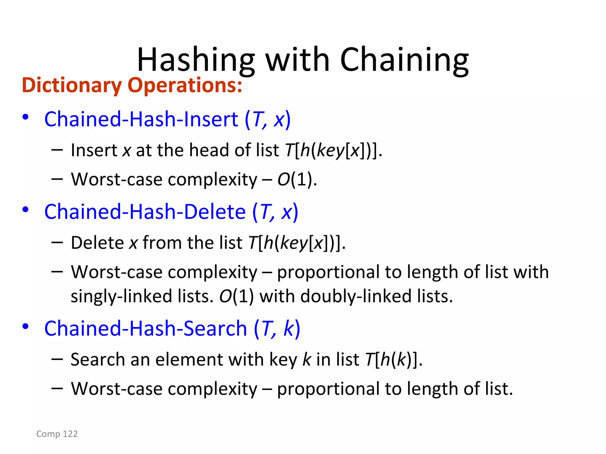 Hash tables | PPT