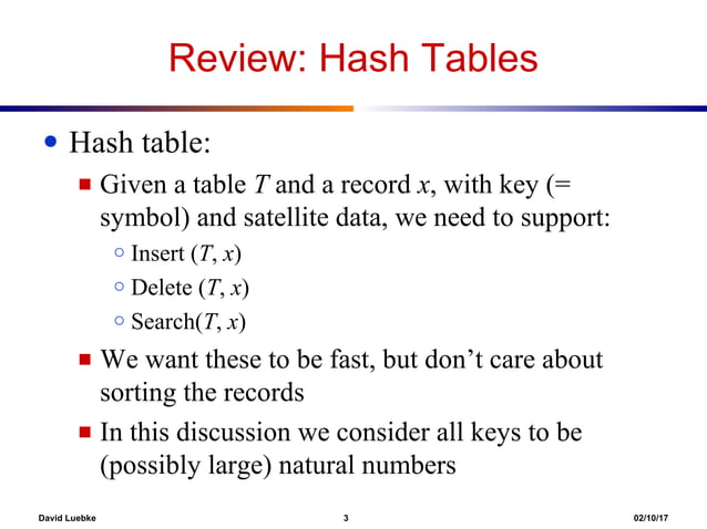 Hash table | PPT | Databases | Computer Software and Applications