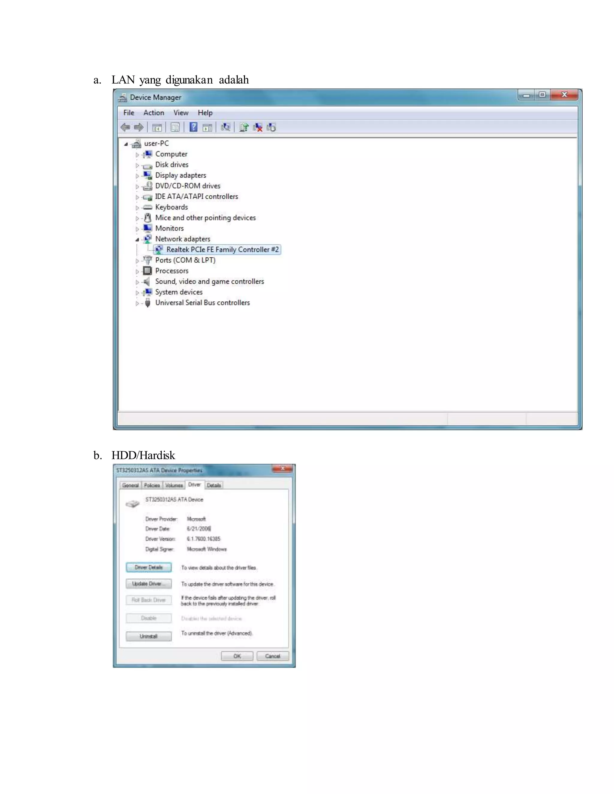 Hasil analisa spesifikasi komputer | DOCX