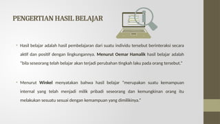 Hasil Belajar: media, metode, dan Tujuan Belajar | PPT