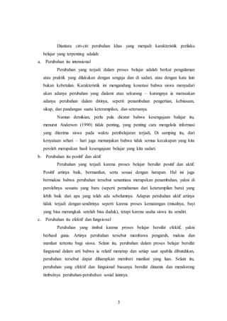 Hasil belajar sebagai perubahan tingkah laku | DOCX