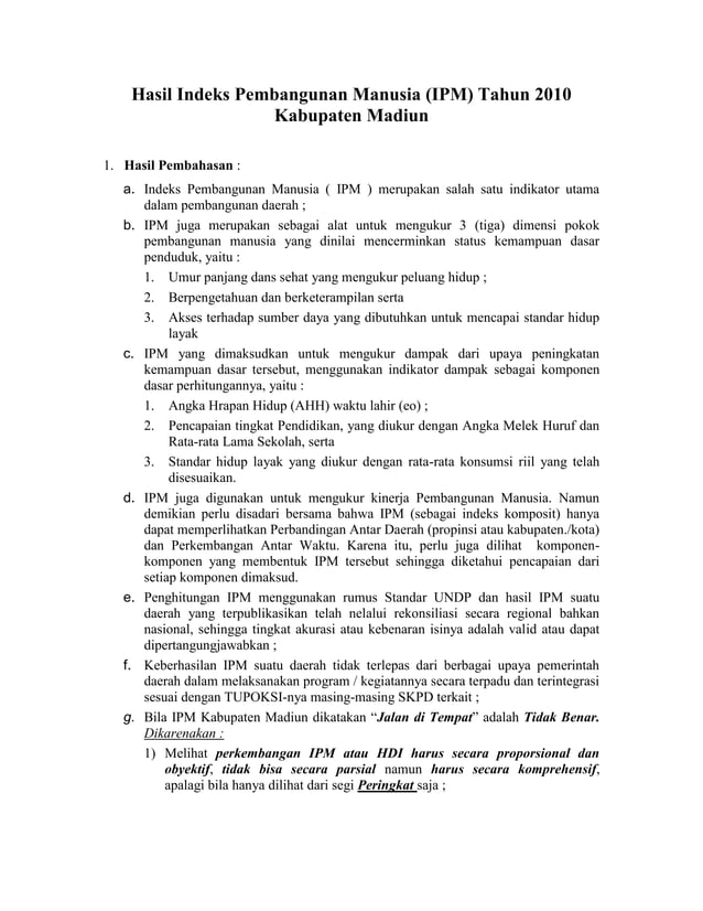 Hasil ipm 2010 | PDF