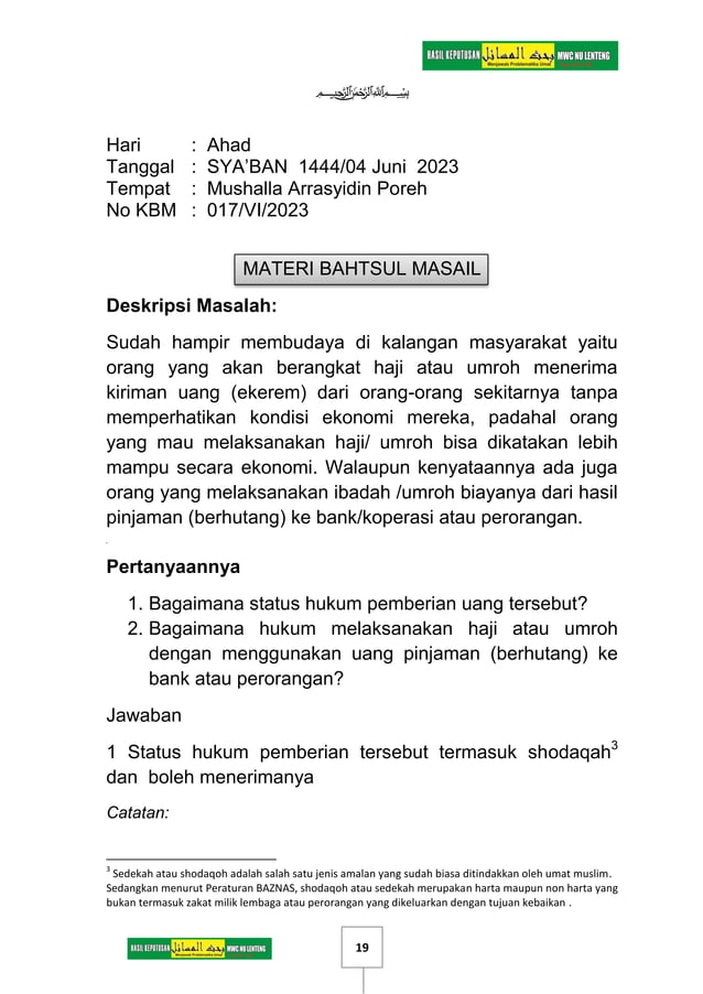 HASIL KEPUTUSAN BAHSUL MASAIL LENTENG 2023.pdf