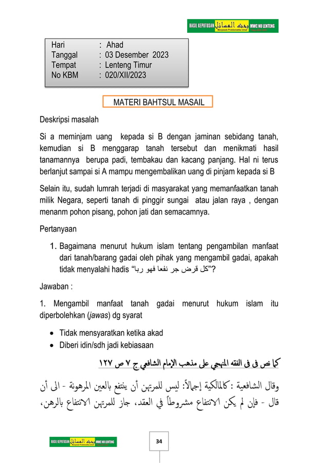 HASIL KEPUTUSAN BAHSUL MASAIL LENTENG 2023.pdf