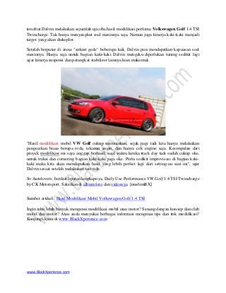 Hasil Modifikasi Mobil Volkswagen Golf 1.4 TSI