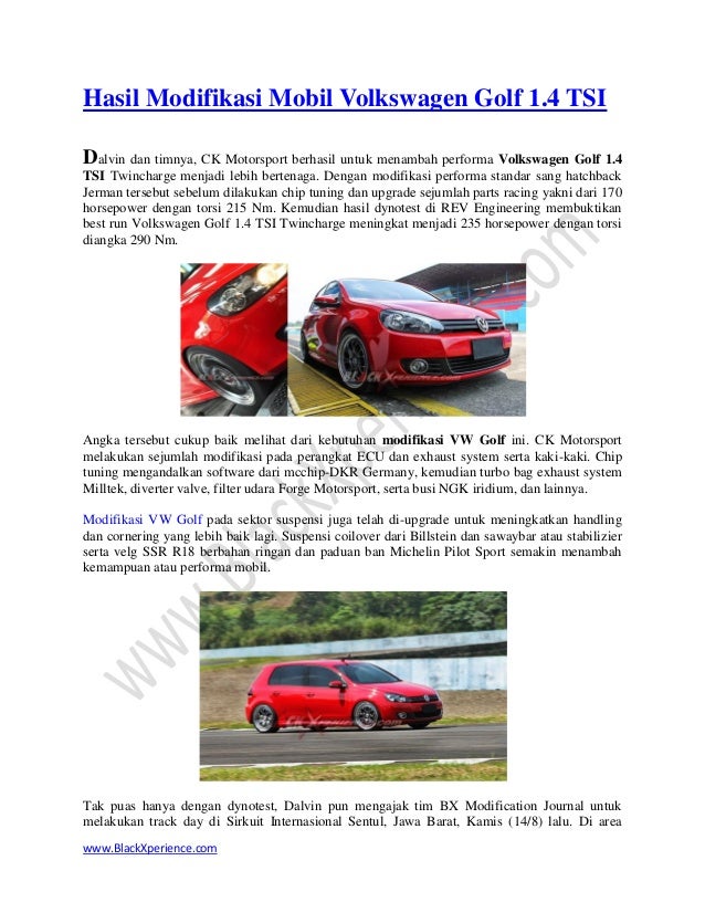 Hasil Modifikasi Mobil Volkswagen Golf 1.4 TSI