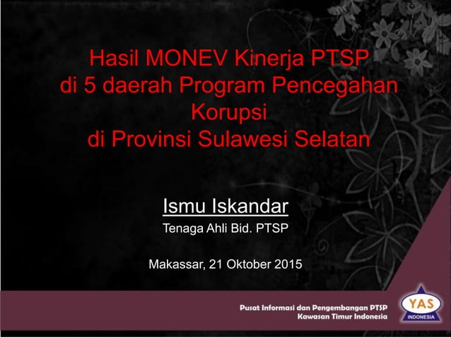 Hasil monev kinerja ptsp | PPTX