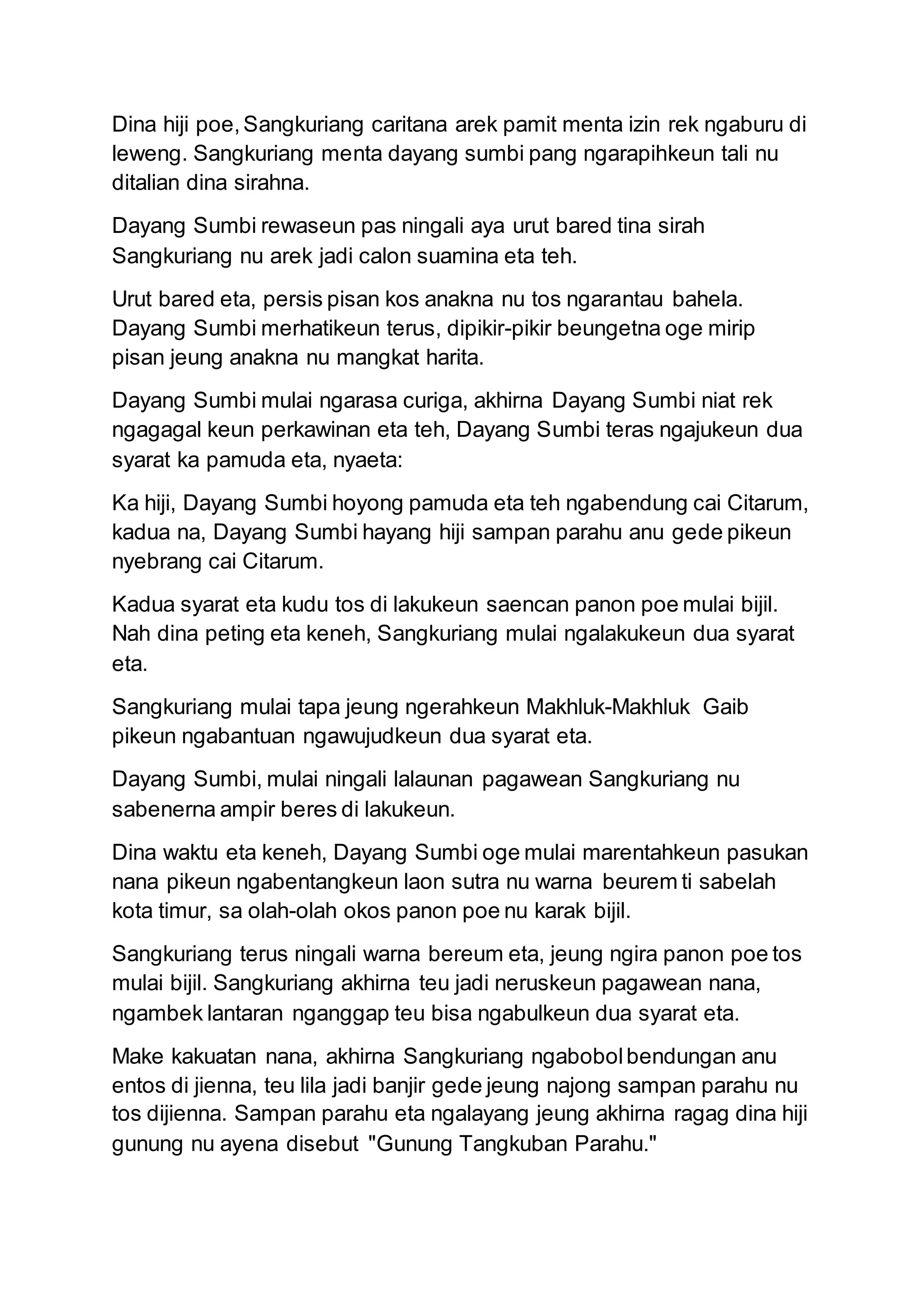 Hasil nganalisis Babad Sangkuriang | DOCX