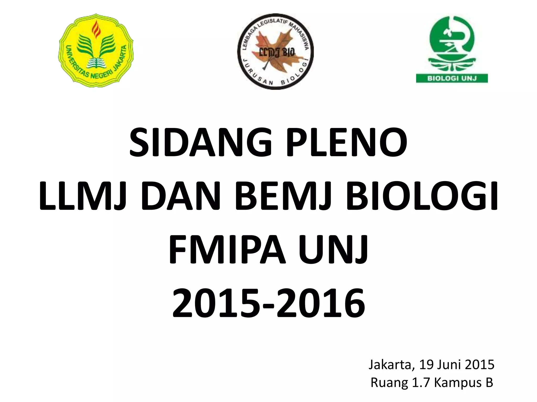 Hasil penilaian Triwulan Pertama Program Kerja Badan Eksekutif Mahasiswa Biologi FMIPA UNJ | PPTX