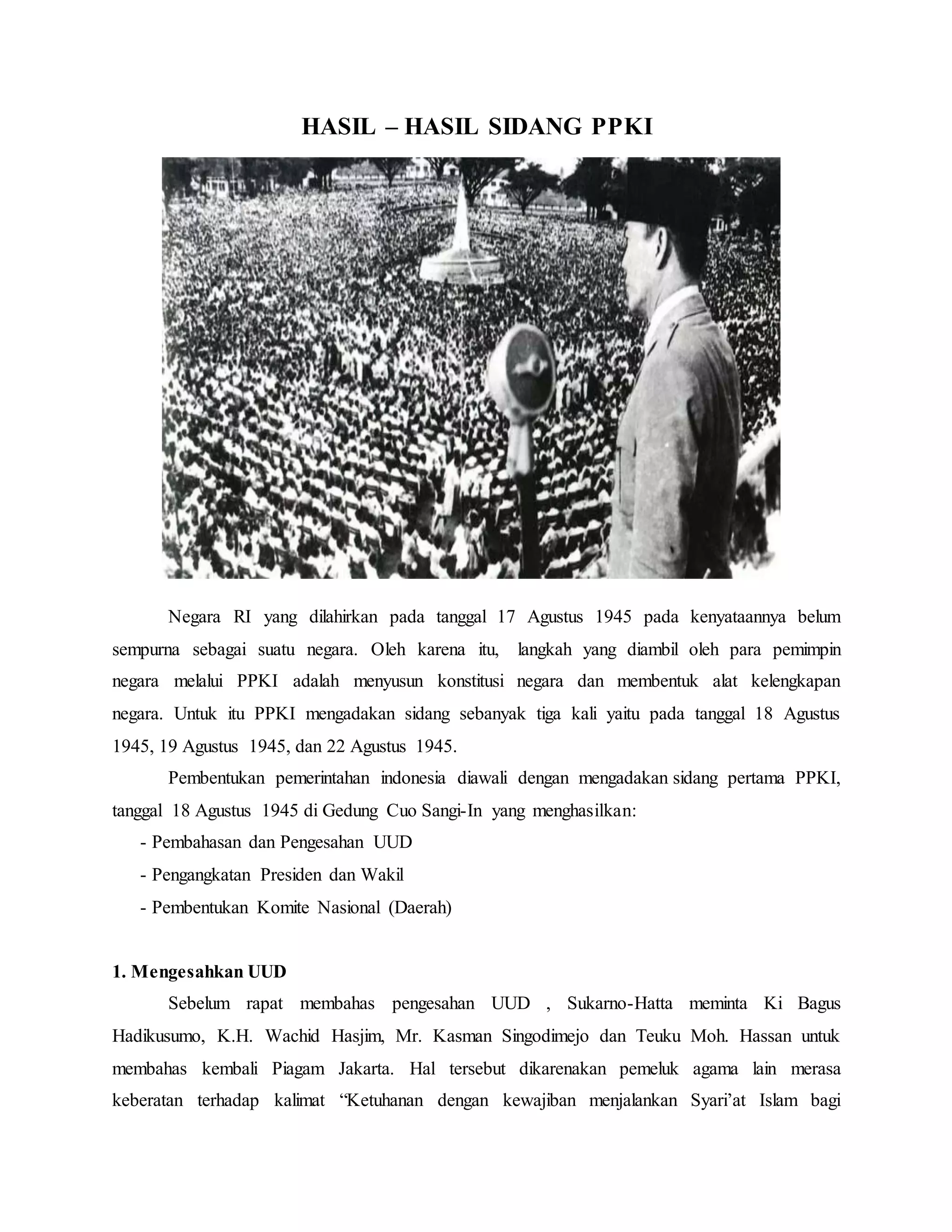 Hasil sidang ppki | DOCX