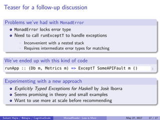 MonadReader: Less is More | PPT