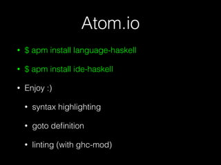 Haskell Tooling Whirlwind | PPT