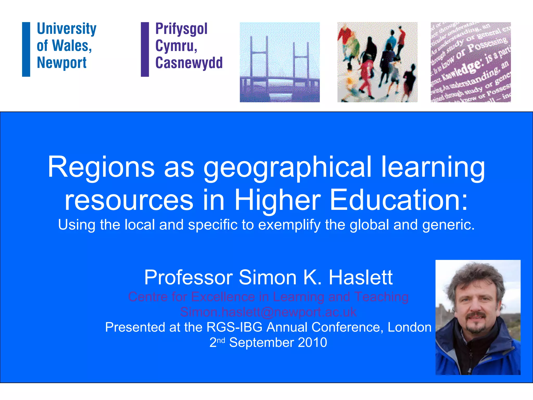 Regions as geographical learning resources in Higher Education: Using ...