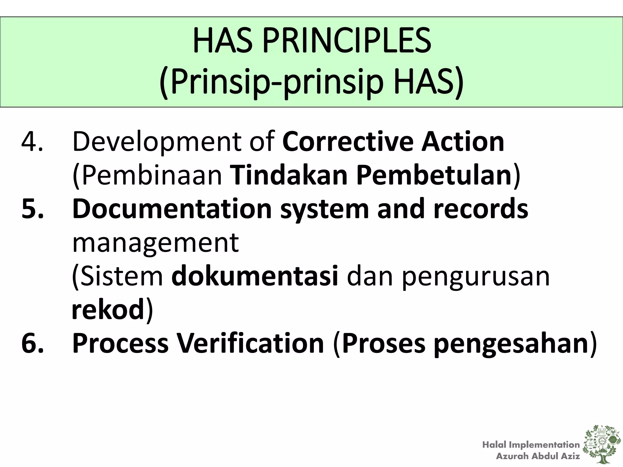 HALAL ASSURANCE MANAGEMENT SYSTEM -HAS | PDF
