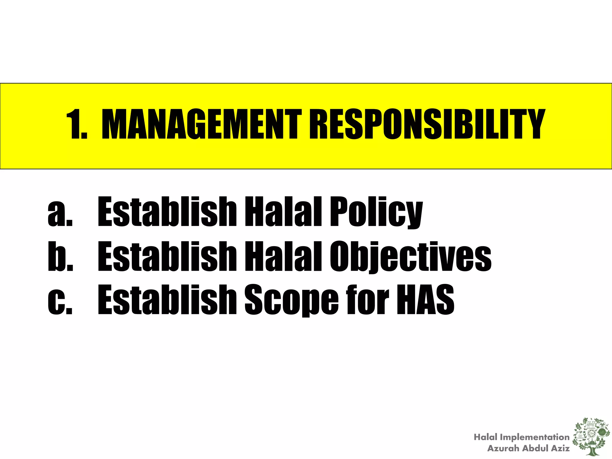 HALAL ASSURANCE MANAGEMENT SYSTEM -HAS | PDF