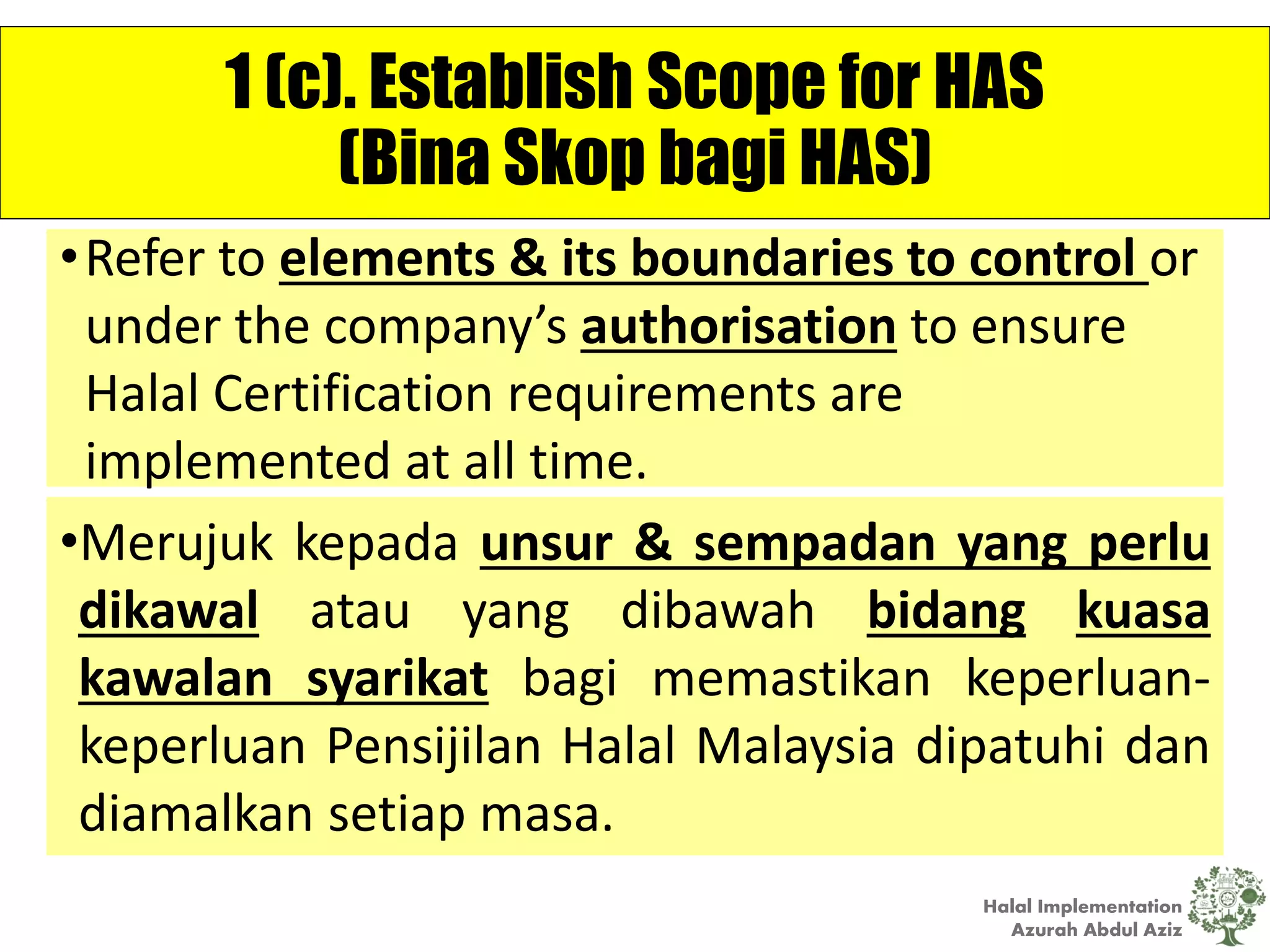 HALAL ASSURANCE MANAGEMENT SYSTEM -HAS | PDF